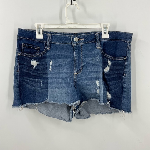a.n.a | Shorts | Ana Color Block Distressed Denim Shorts 4 | Poshmark